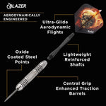 Fat Cat Blazer Steel Tip Darts — 23g, Flame Flights